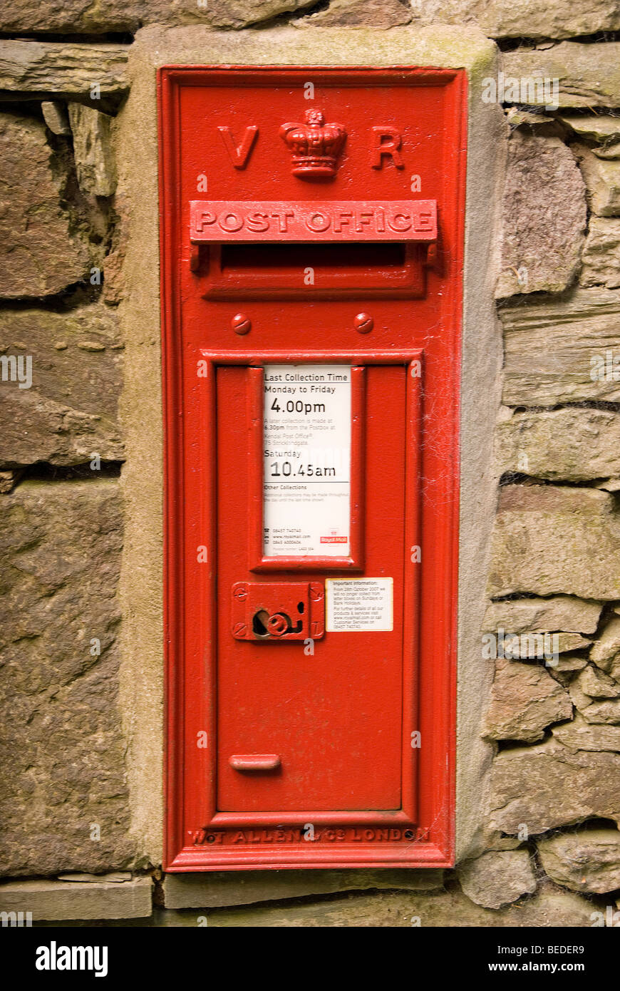 Victorian post box in stone wall Stock Photo - Alamy
