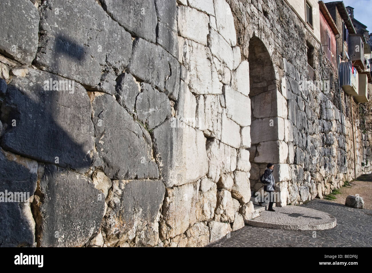 Cyclopean pre-roman fortification wall at Ferentino, Latium, Italy ...