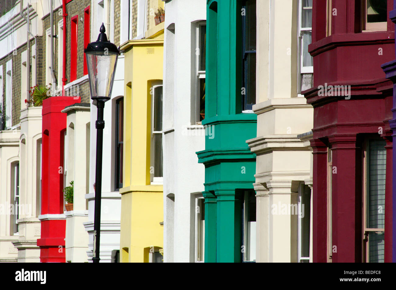 Colorful houses in Notting Hill. London Stock Photo - Alamy