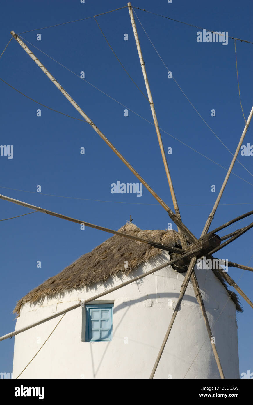 Greek Island windmill detail, Paros, Greece Stock Photo - Alamy