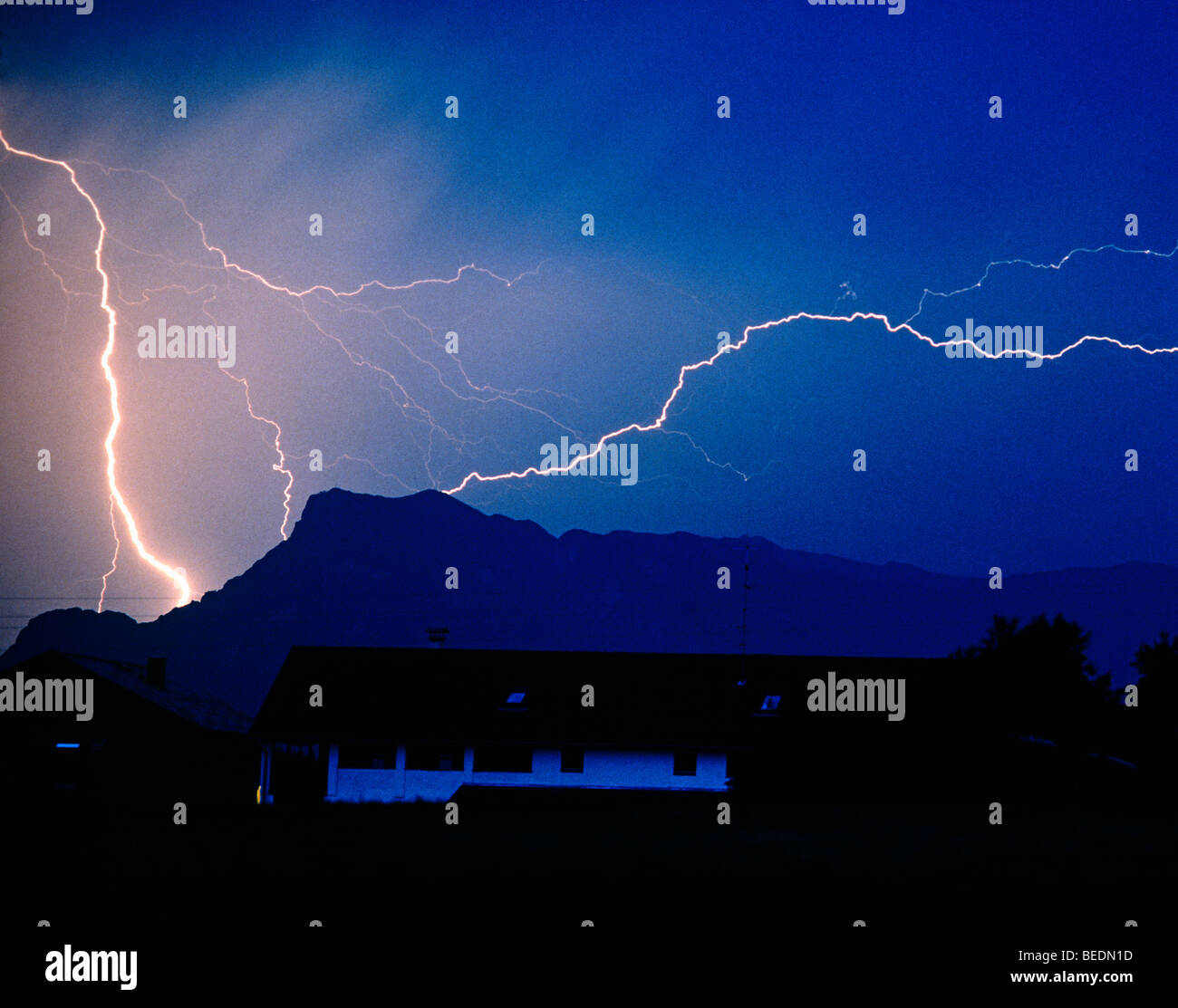 Streaks of lightning Stock Photo - Alamy