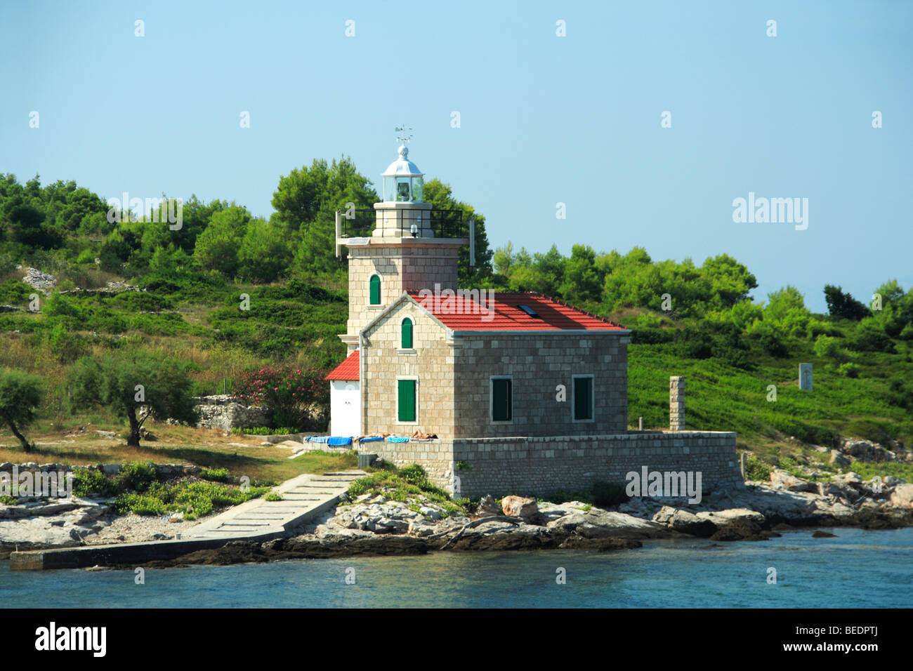 Sucuraj lighthouse on Hvar Island, Croatia Stock Photo - Alamy