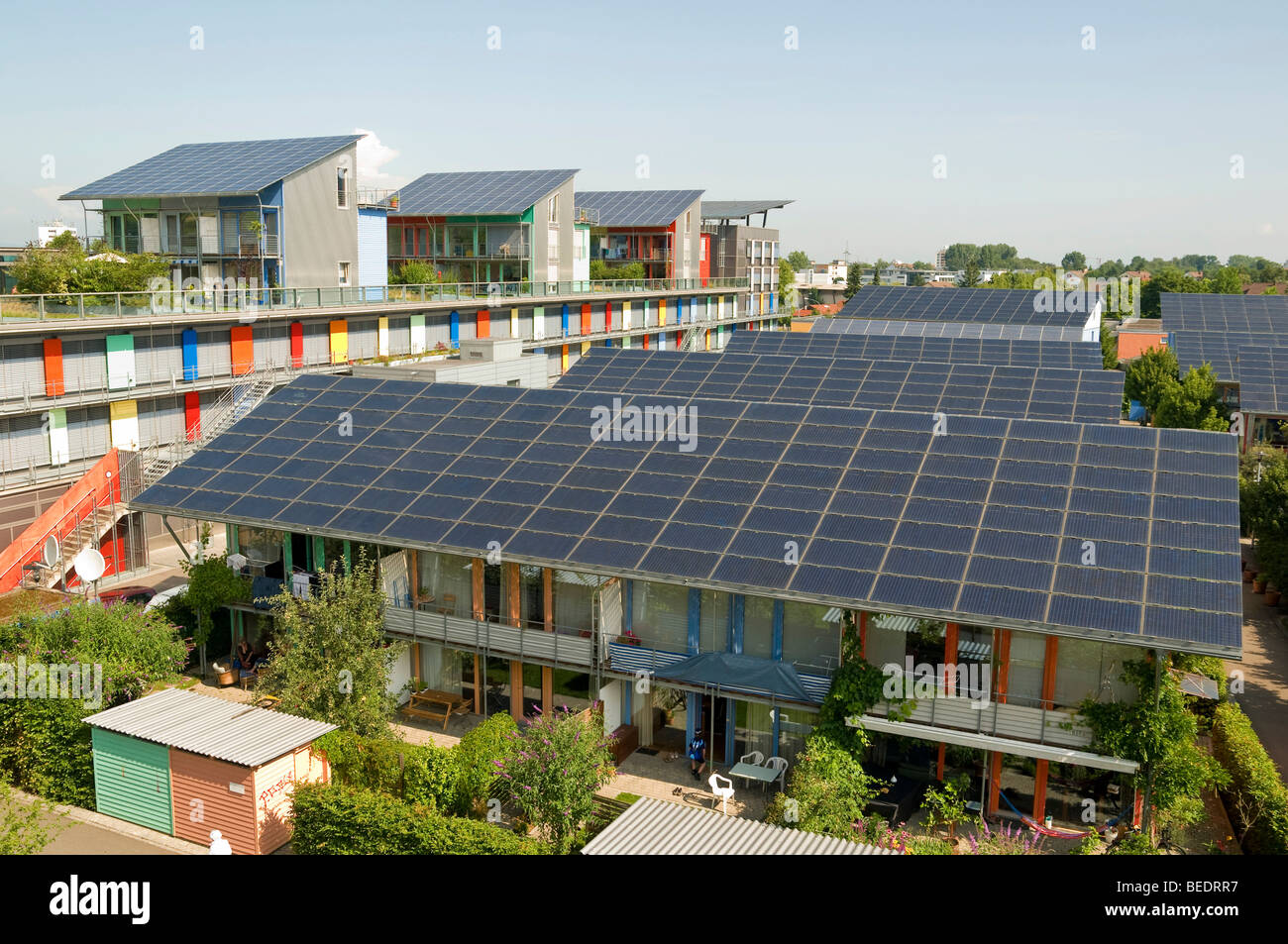 Solar village, Vauban, Freiburg, Baden-Wuerttemberg, Germany, Europe ...