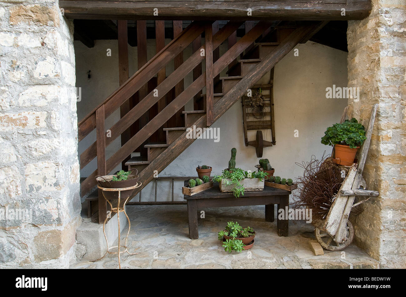 a old traditional house arcade Stock Photo - Alamy