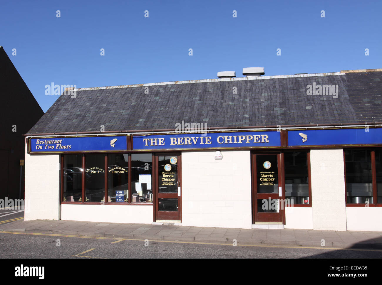 exterior of The Bervie Chipper Inverbervie Aberdeenshire, Scotland ...