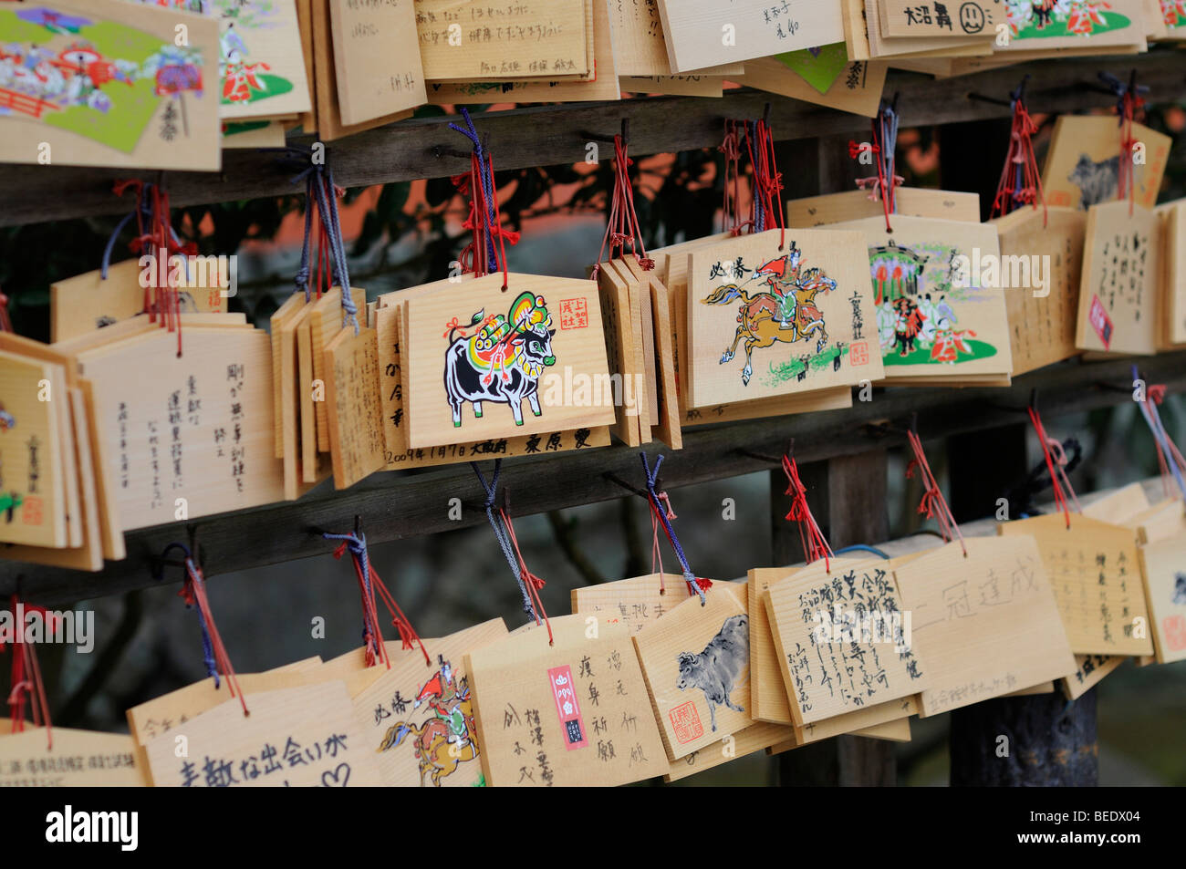 Shinto Ema, small wooden wish plaques, Kyoto, Japan, East Asia, Asia ...
