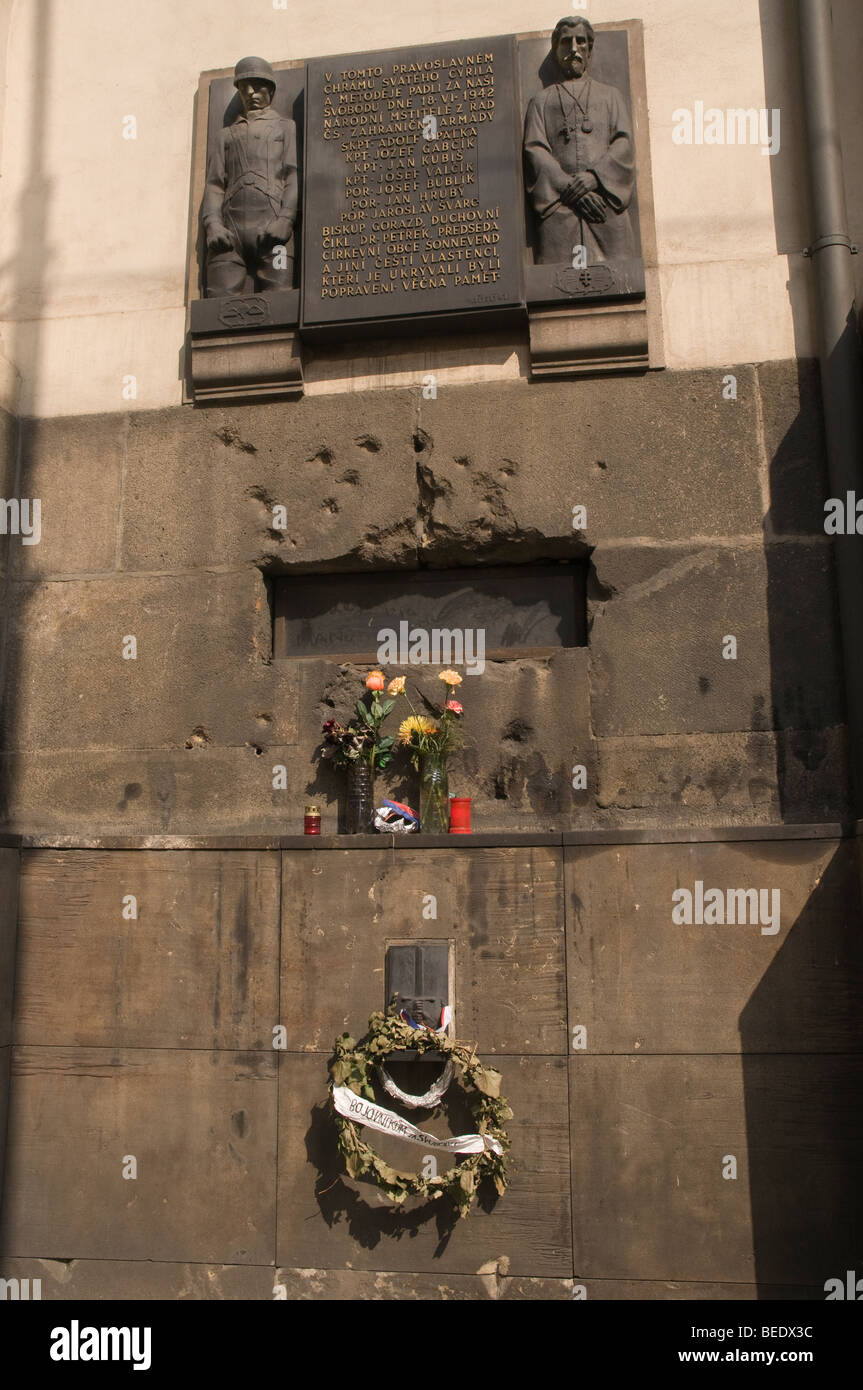 Scars on Church of St Cyril and St Methodius in Prague in the Czech ...
