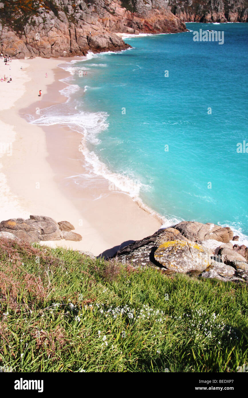 sandy beach with blue sea Stock Photo - Alamy