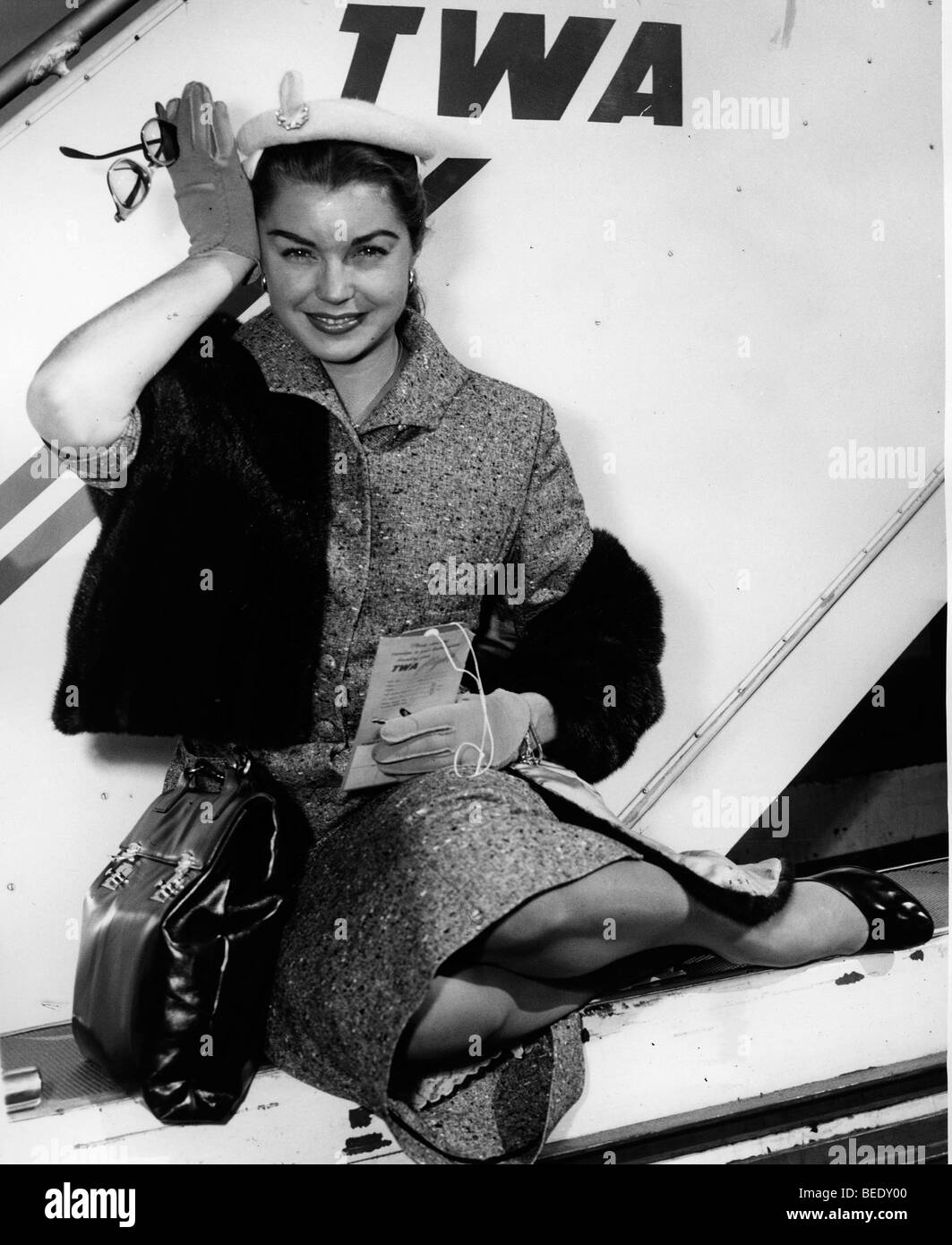 Actress Esther Williams at the airport Stock Photo - Alamy