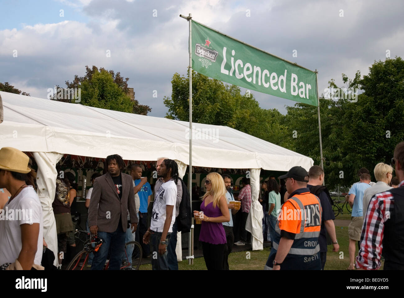 Bar at Paradise Gardens Festival in Victoria Park in Hackney, East ...