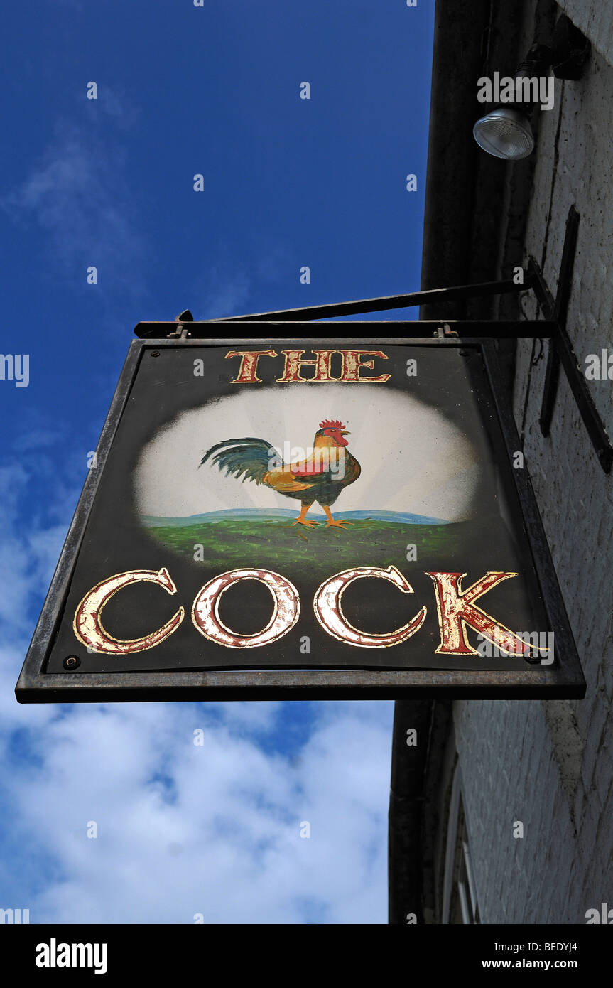 Restaurant sign "The Cock", High Street 47, Hemingford Gray ...
