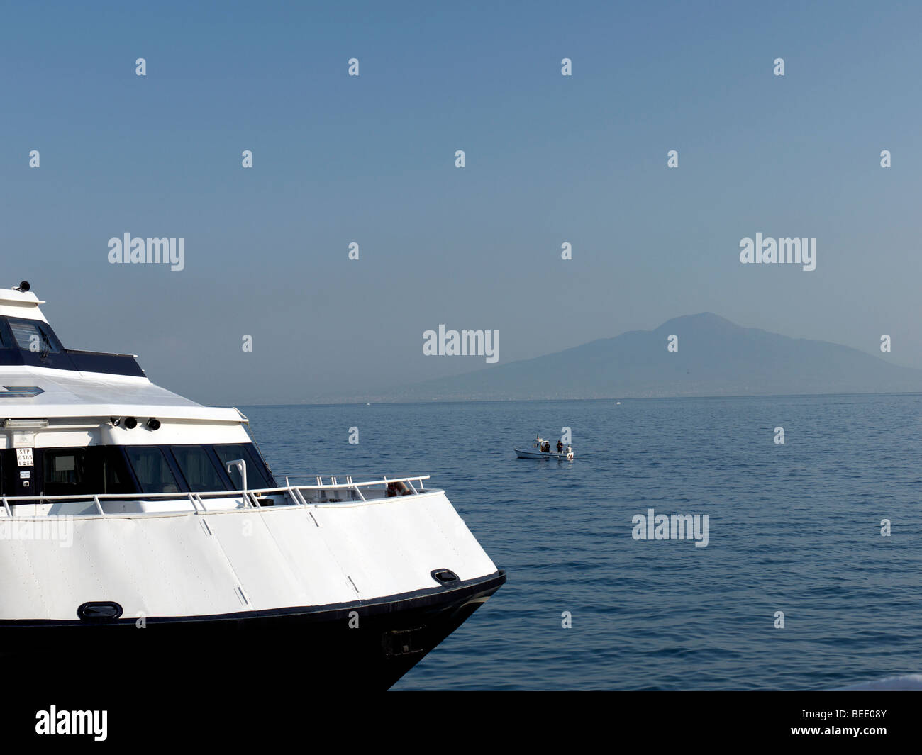 Ferry for Ischia with Views of the Volcano Mount Vesuvius and the Bay ...