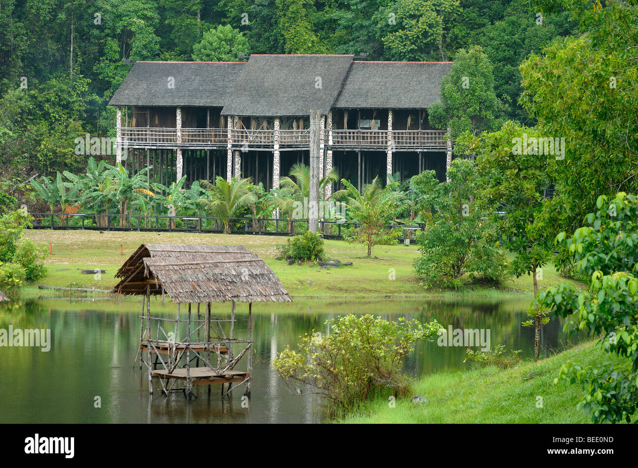 A Traditional Orang Ulu or Dayak Tribe Communal Longhouse at the ...