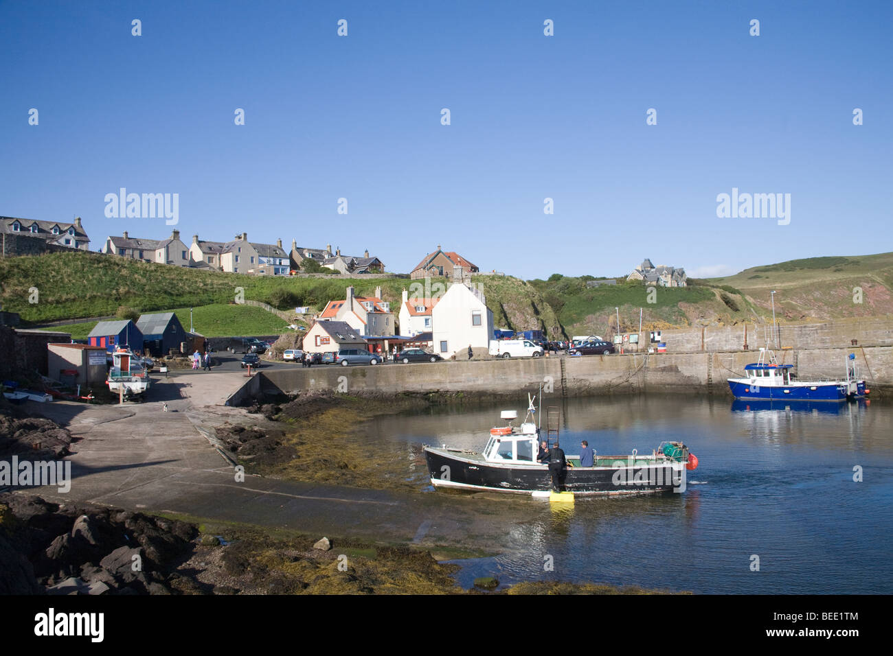 St Abbs Eyemouth Berwickshire UK Fishing boats in the harbour of this ...