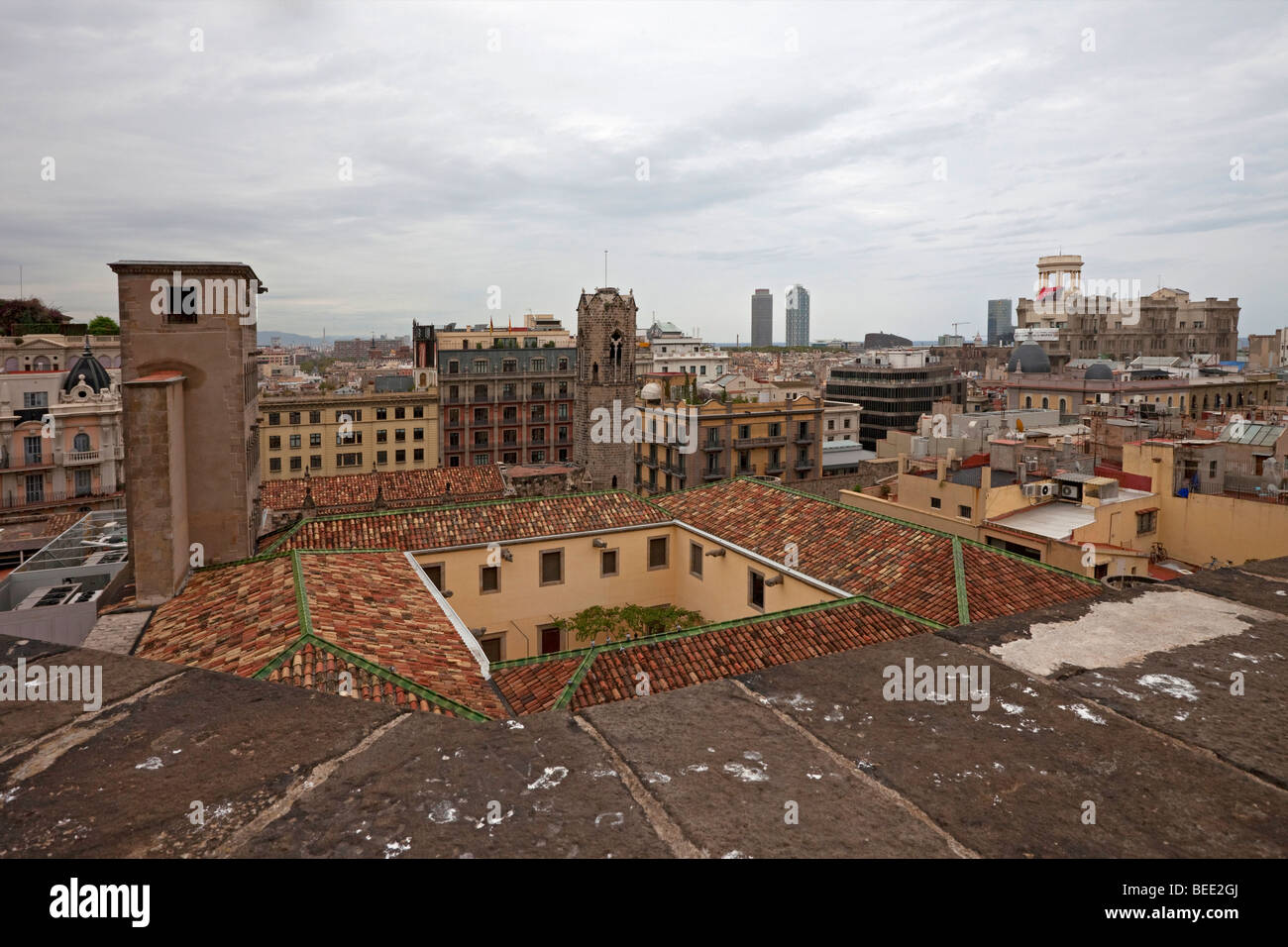 Barcelona rooftops hi-res stock photography and images - Alamy
