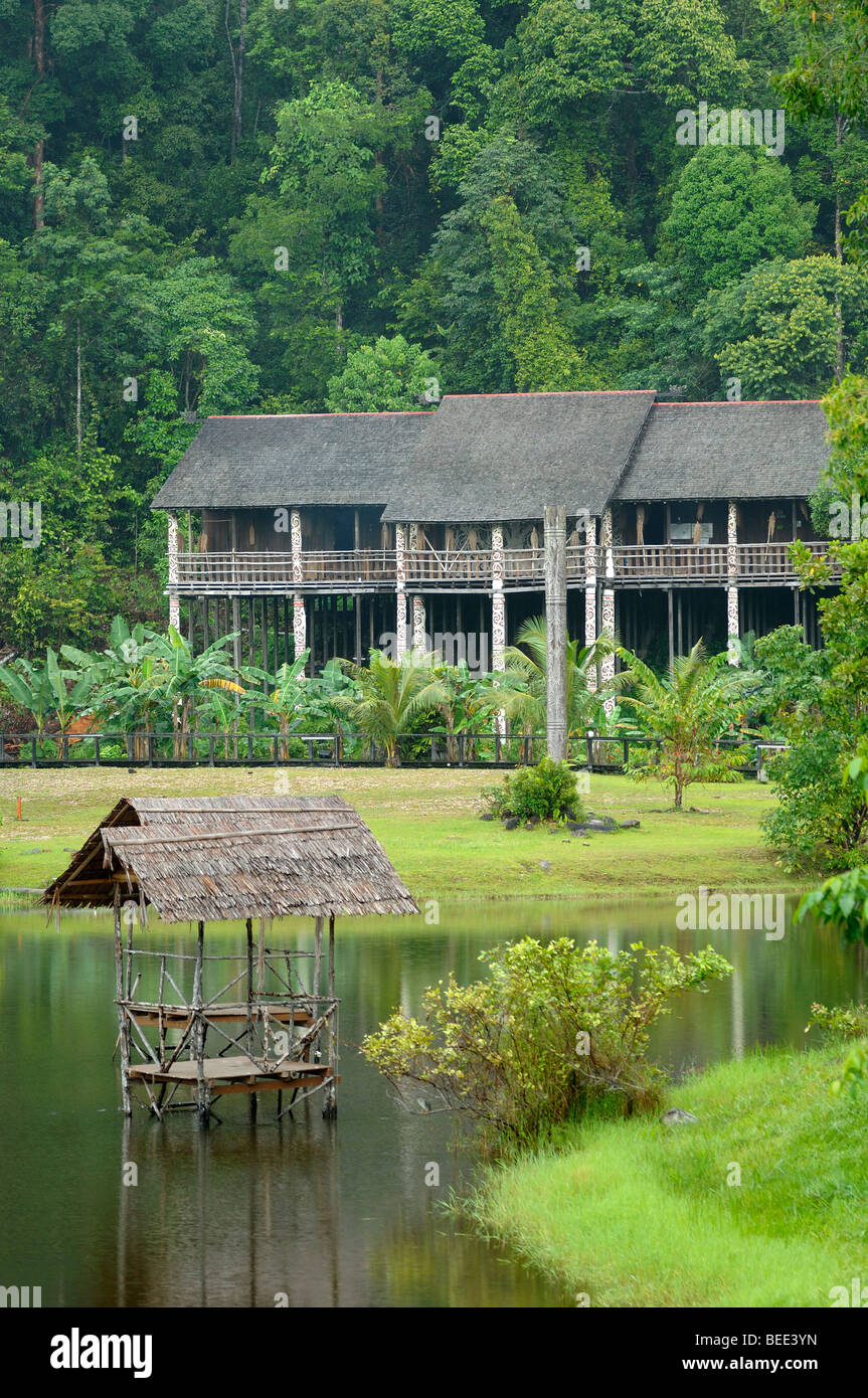 A Traditional Orang Ulu or Dayak Tribe Communal Longhouse at the ...