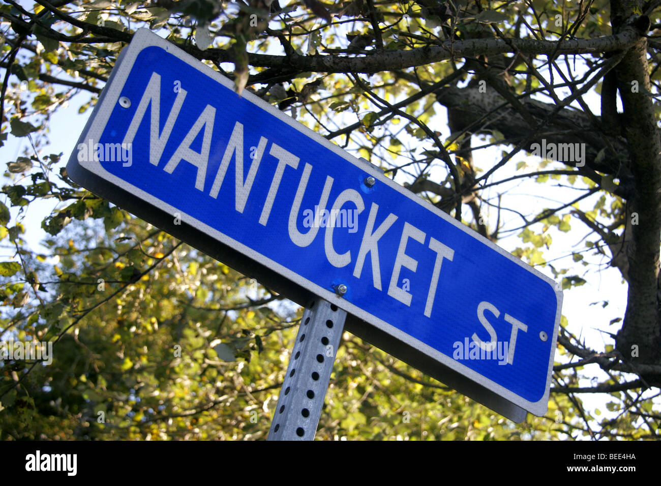 Nantucket Street sign, Cape Cod, Massachusetts, USA Stock Photo - Alamy
