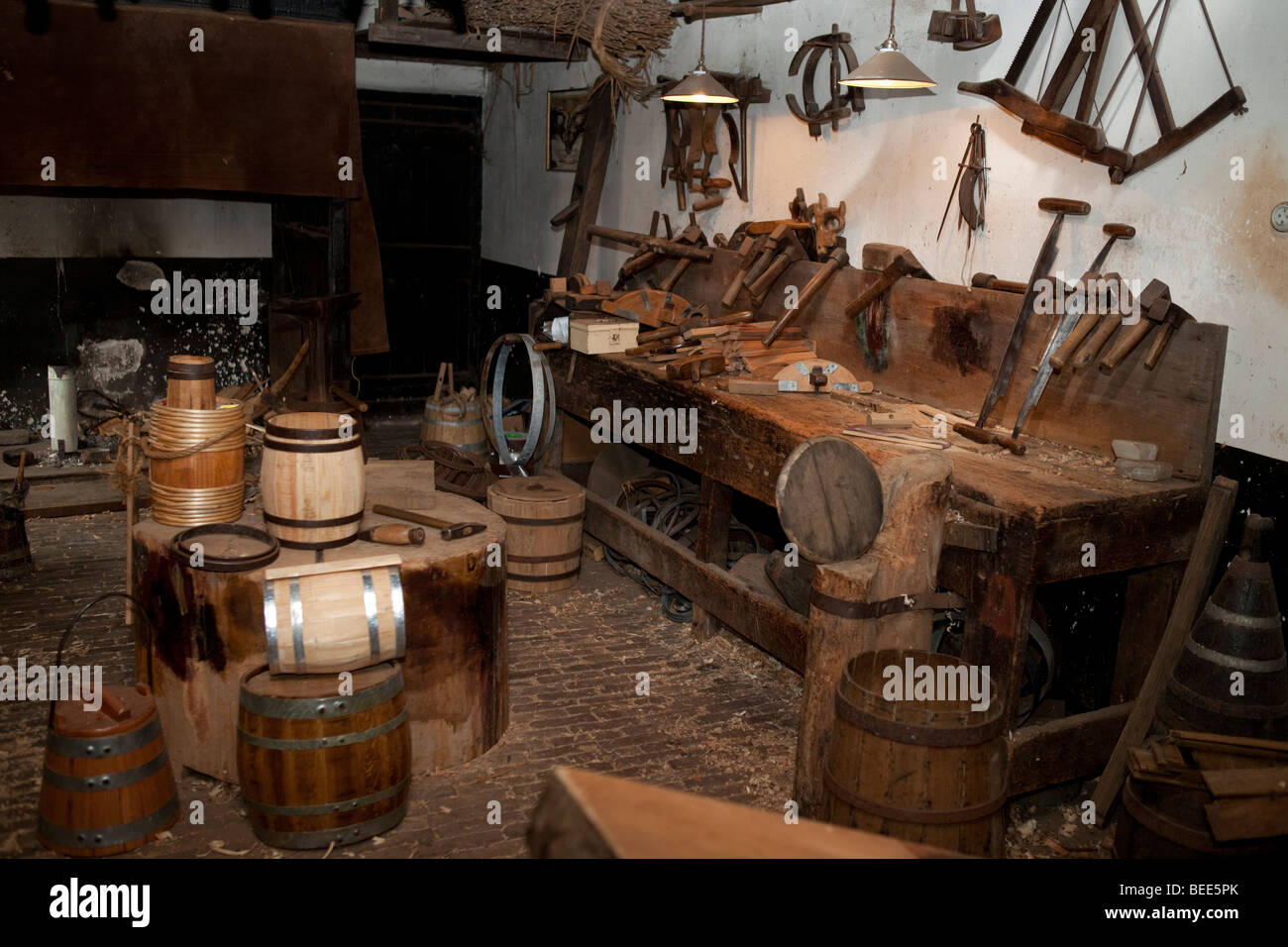 Old manufacture in the ancient Holland. Reproduction at the Zuiderzee ...