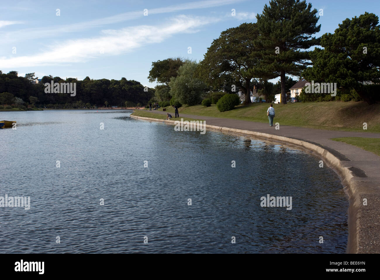 Image looking North along the pathway of the lake at Mooragh Park in ...