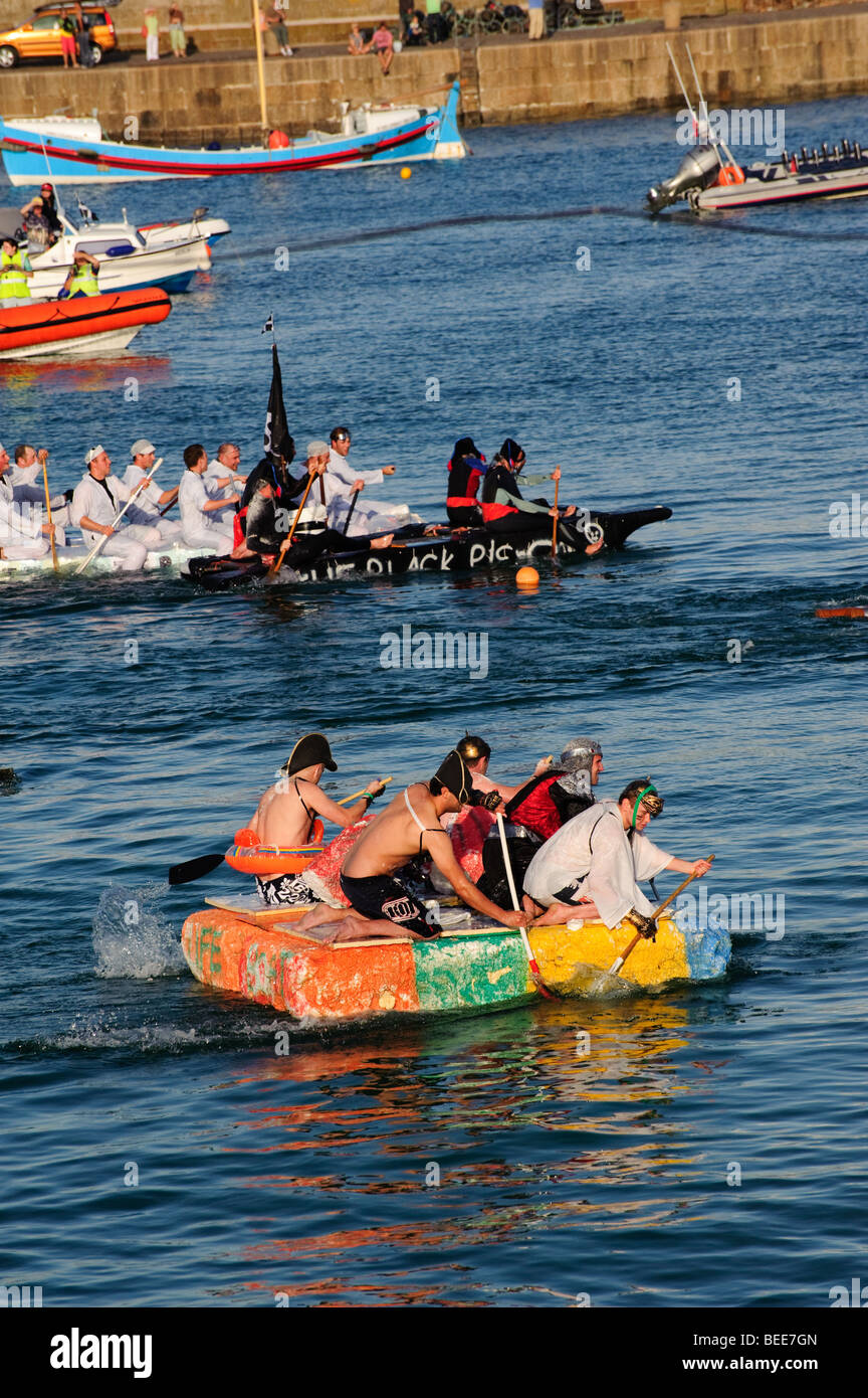 St Ives Raft race Stock Photo - Alamy