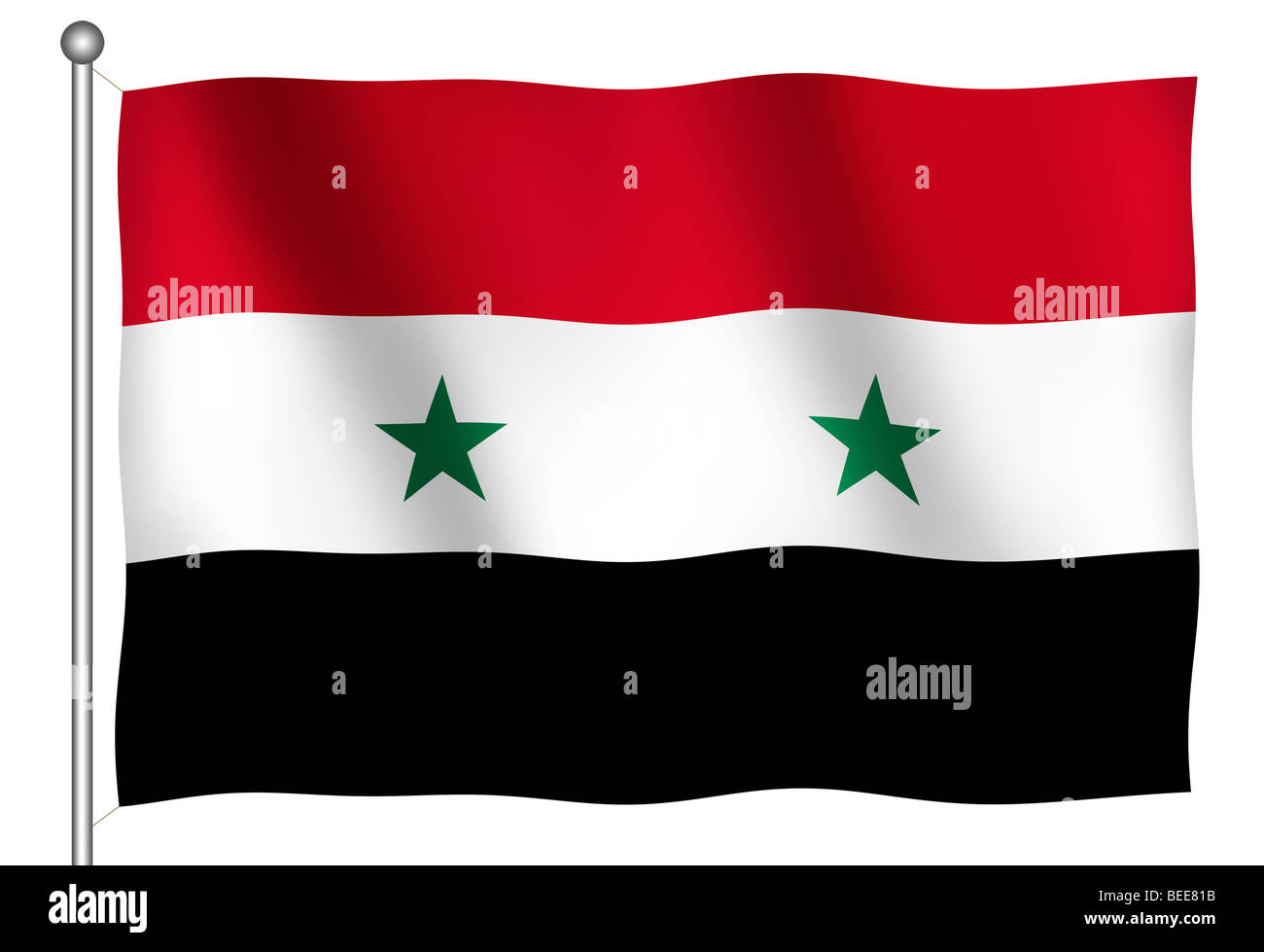 Flag of Syria Waving (With Clipping Path Stock Photo - Alamy