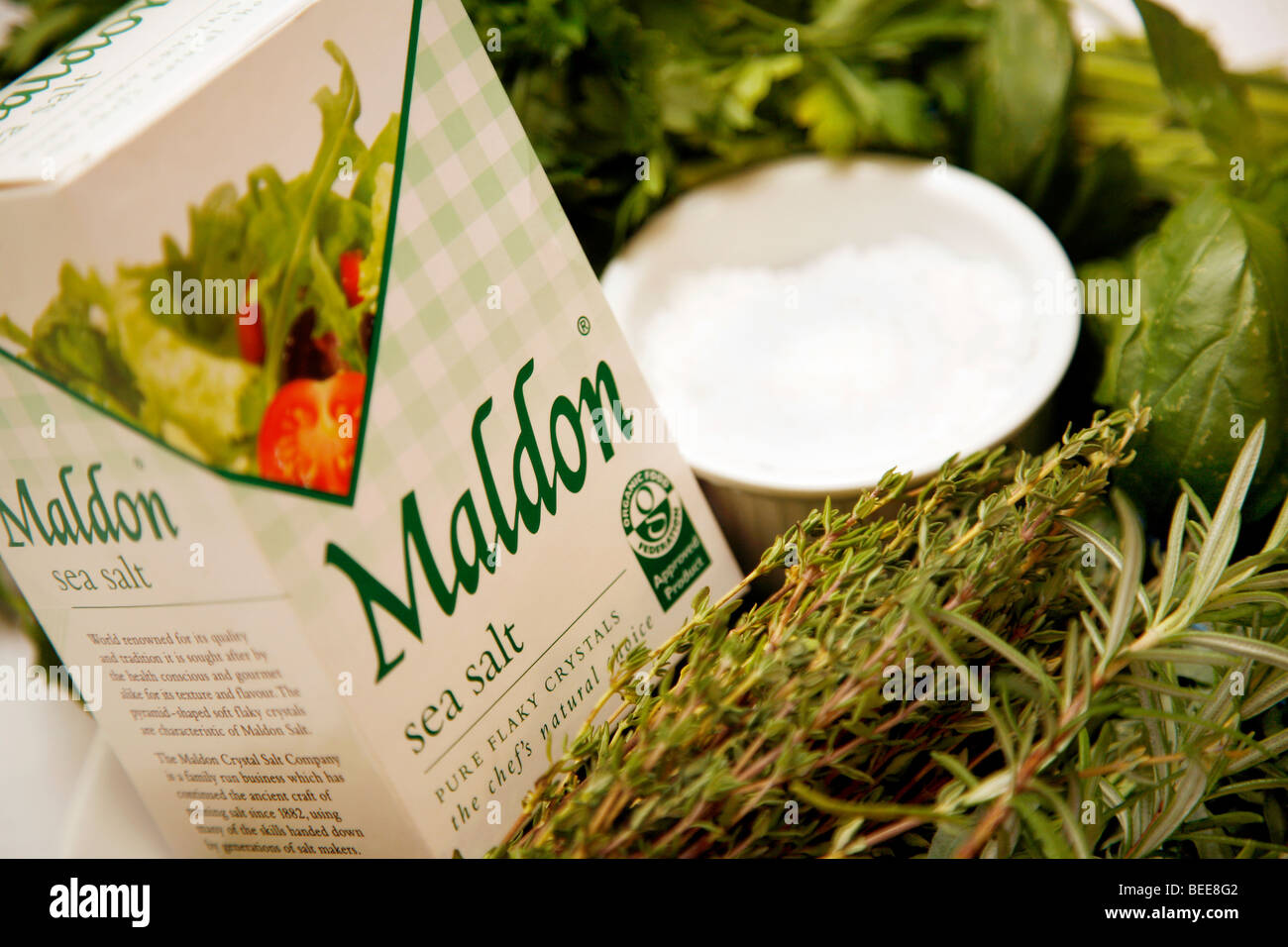 Maldon sea salt box hi-res stock photography and images - Alamy