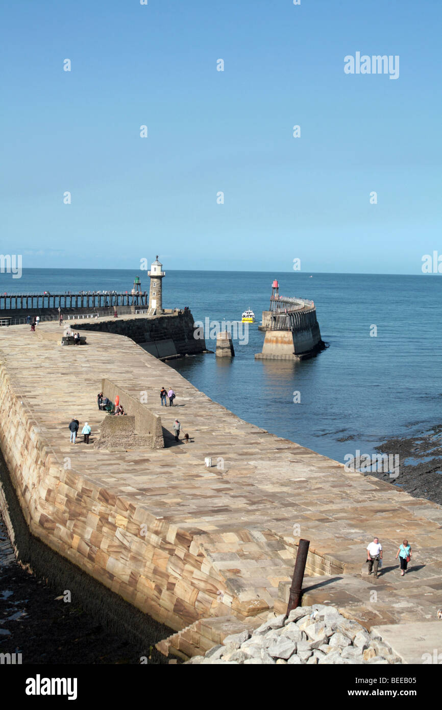 Whitby East Pier Light or Breakwater Light, Whitby North Yorkshire ...