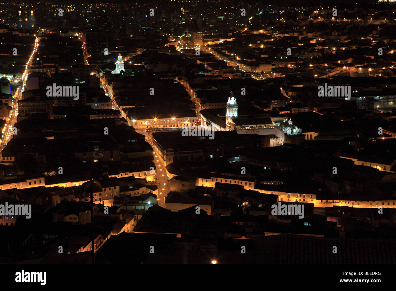 Quito at Night, Quito, Ecuador Stock Photo - Alamy