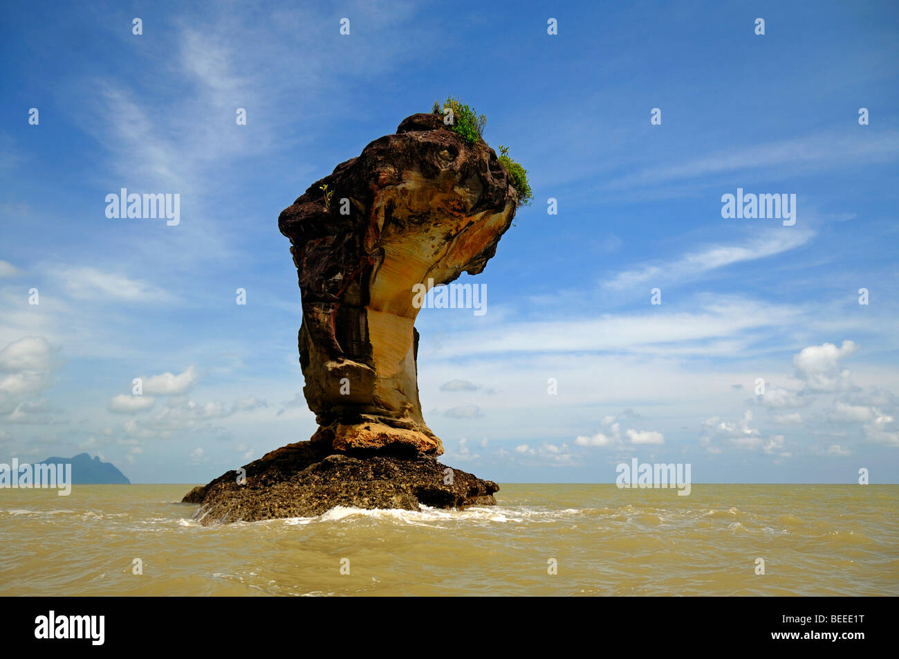 A Natural Sea Stack Formation at Bako National Park on the Muara Tebas ...
