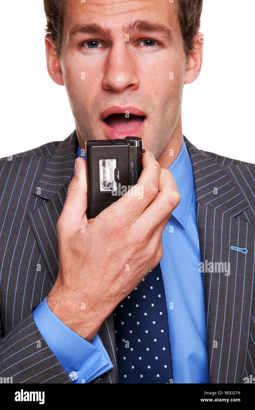 Businessman speaking dictation recorder hi-res stock photography and ...