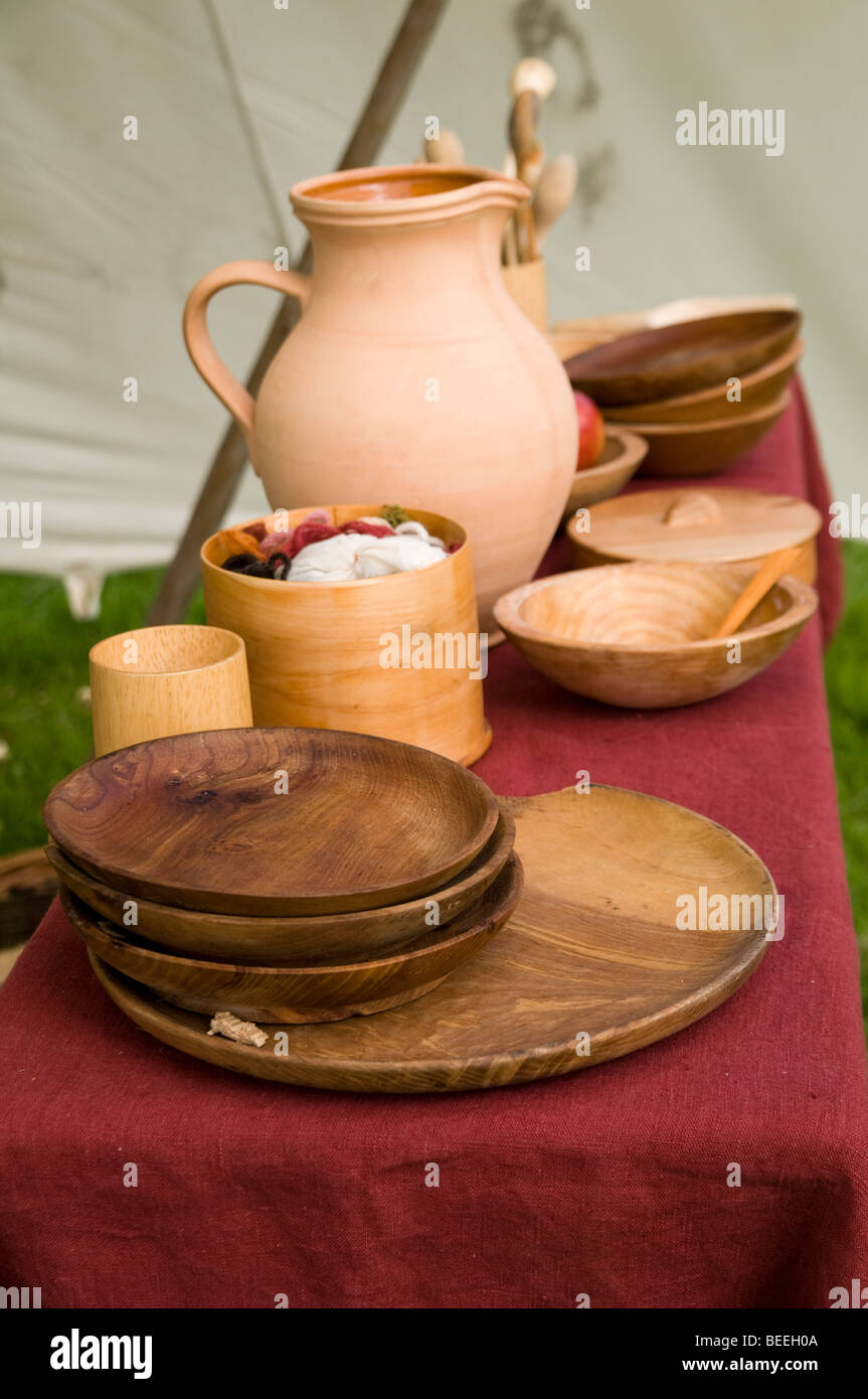 English medieval pots on display in Castleton in the Peak District ...