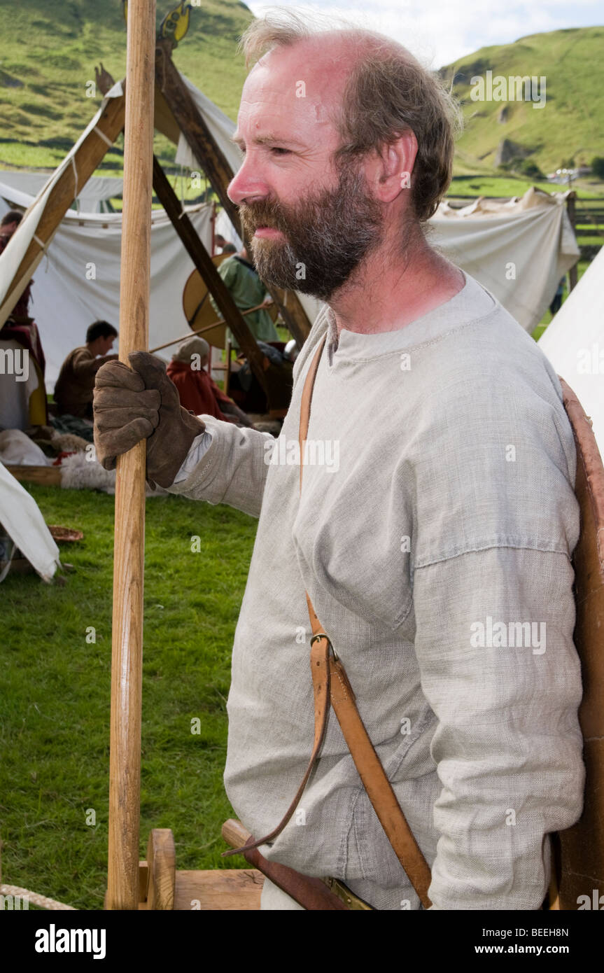 English medieval re-enactors on display in Castleton in the Peak ...