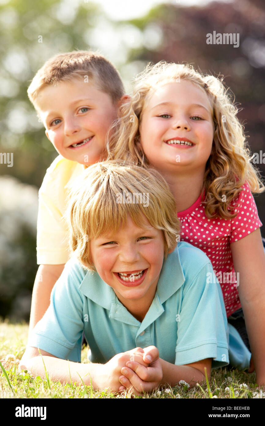 Children having fun in countryside Stock Photo - Alamy