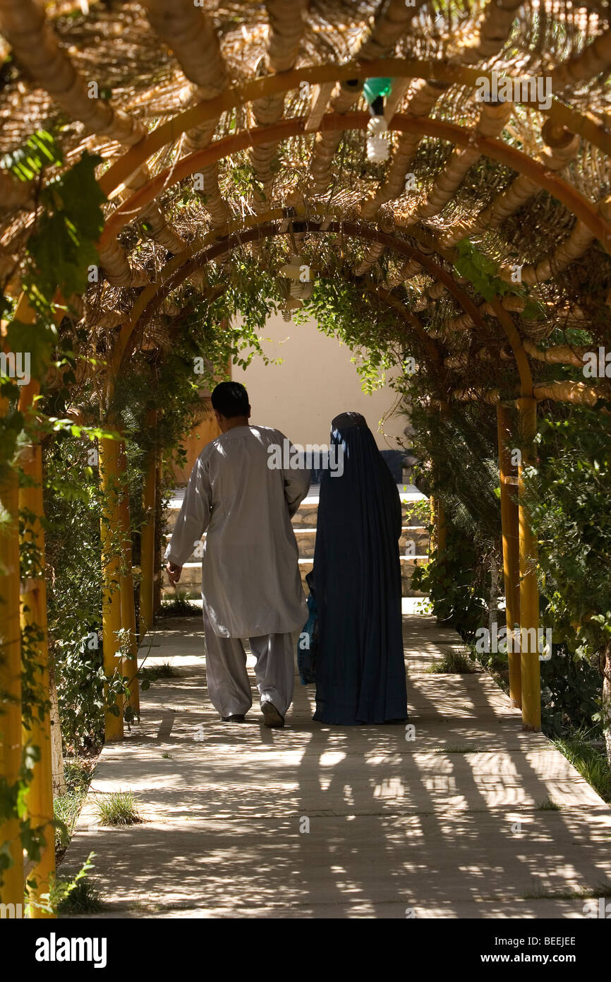 Couple out for a stroll in Kabul garden Afghanistan Stock Photo - Alamy