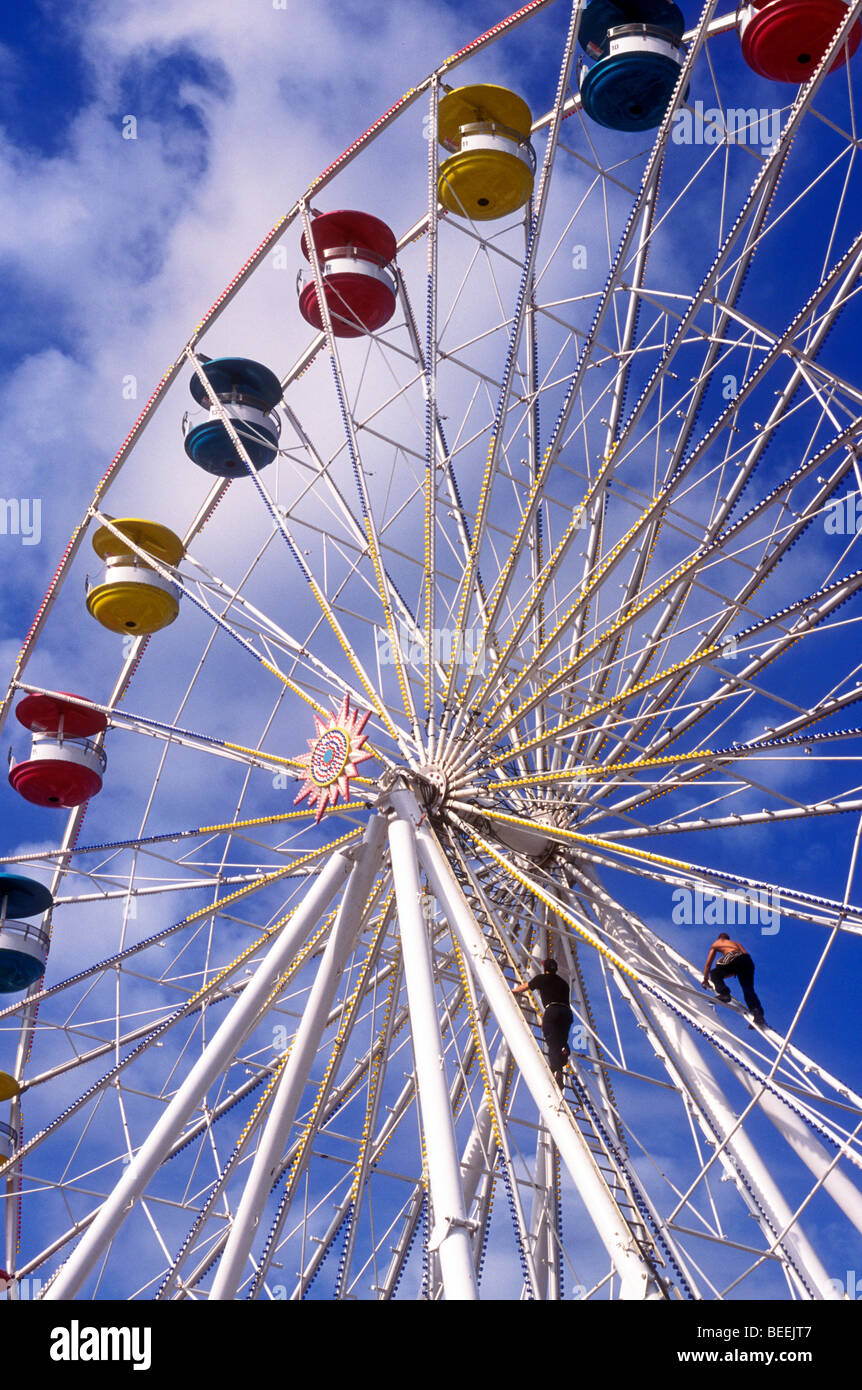 ferris wheel maintenance men Stock Photo - Alamy