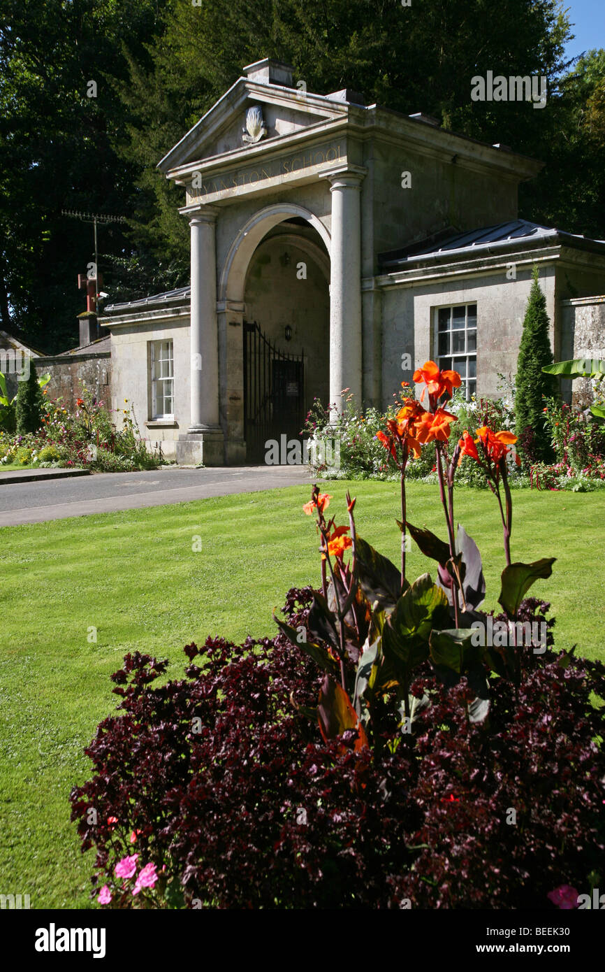 The main entrance to Bryanston School, an independent boarding school ...