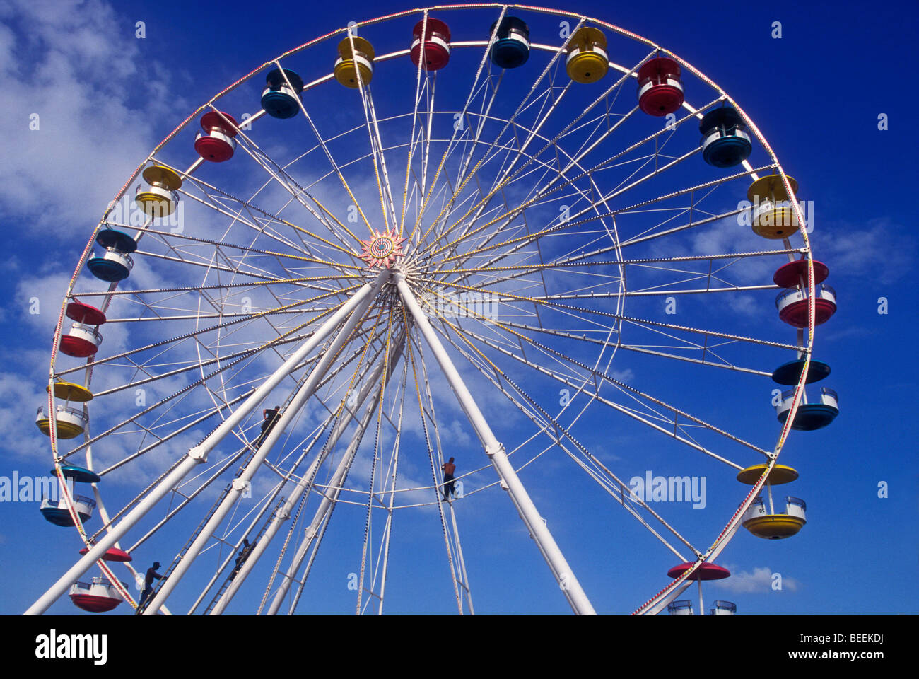 ferris wheel maintenance men Stock Photo - Alamy
