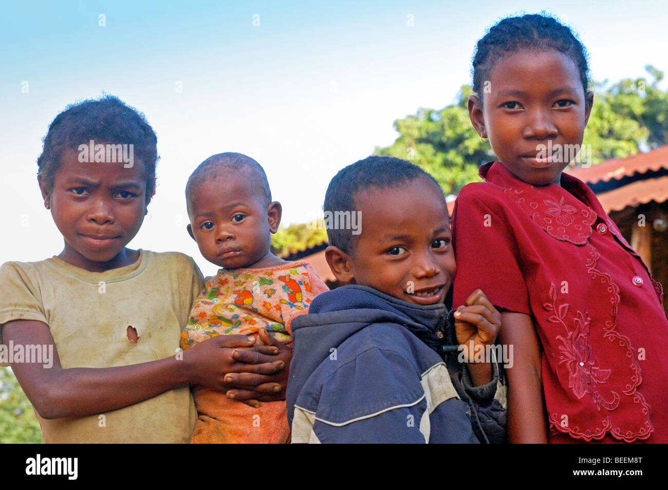 Madagascar - Children of Ebakika Village Stock Photo - Alamy