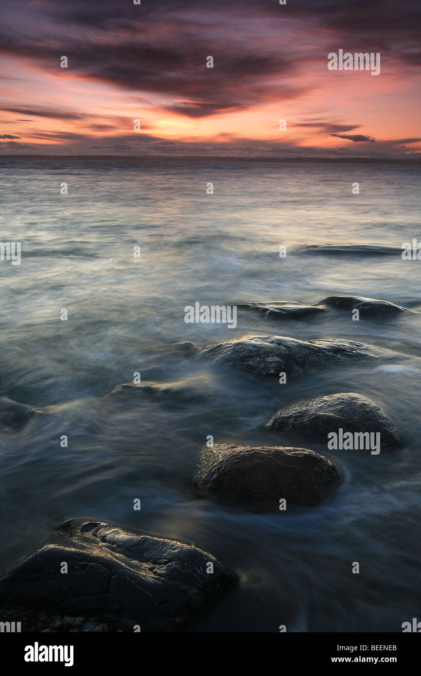 Coastal landscape by Oslofjorden at Fuglevik in Rygge kommune, Østfold ...