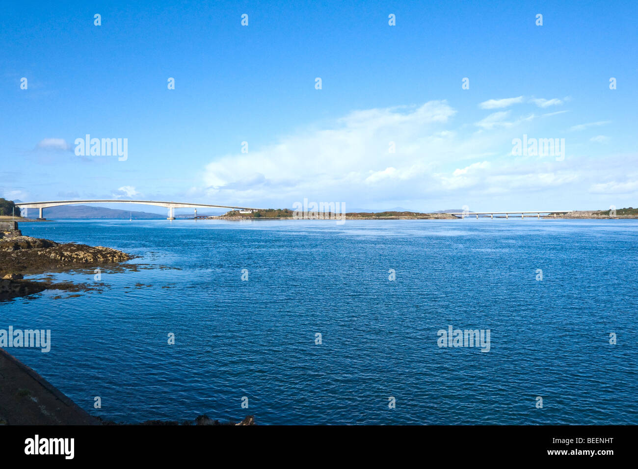 Full width of Skye Road Bridge viewed from Kyleakin connecting the ...