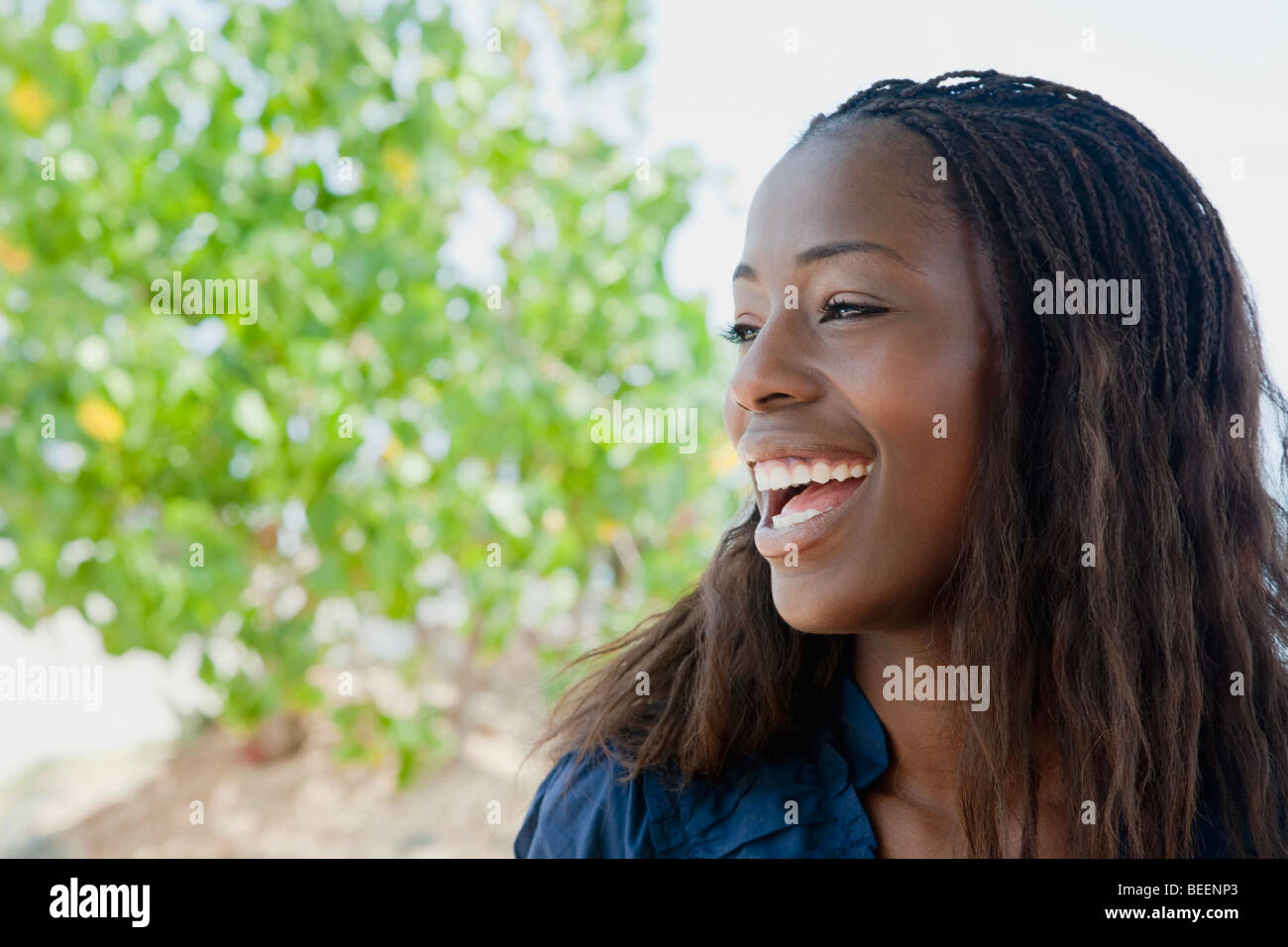 African woman laughing Stock Photo - Alamy