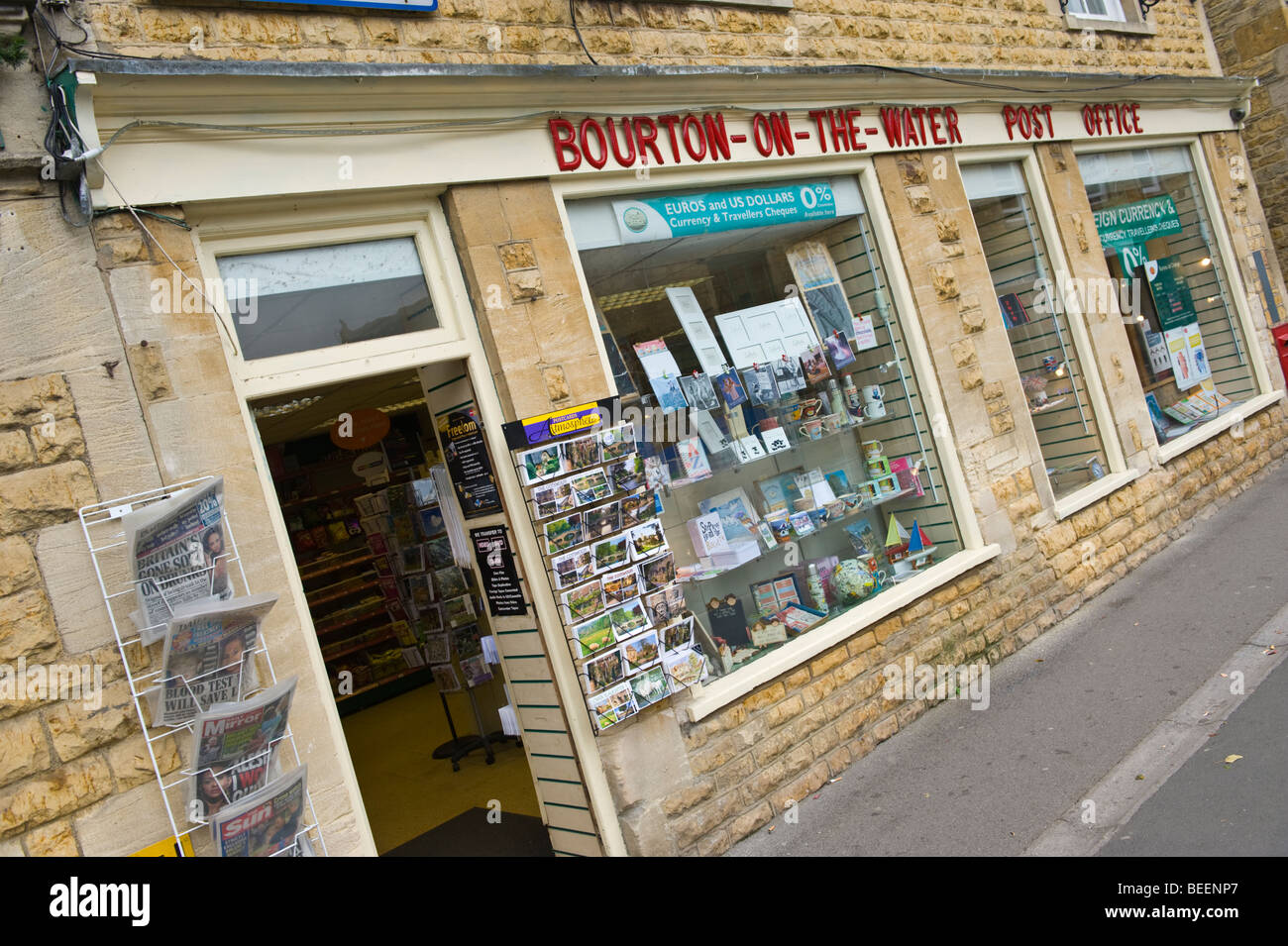 Exterior of Post Office in Cotswold village of Bourton on the Water ...