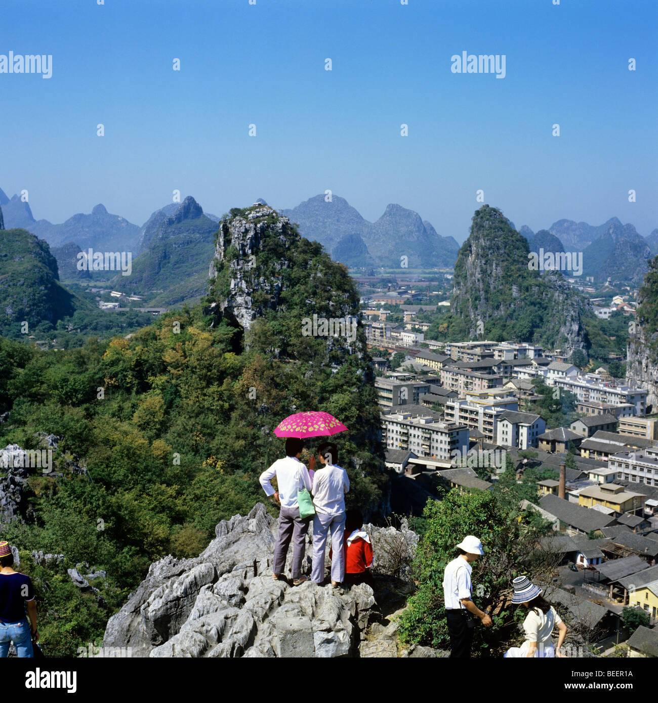 Guilin (Kweilin) - View from Die Cai Shan (Piled Silk Hill Stock Photo ...