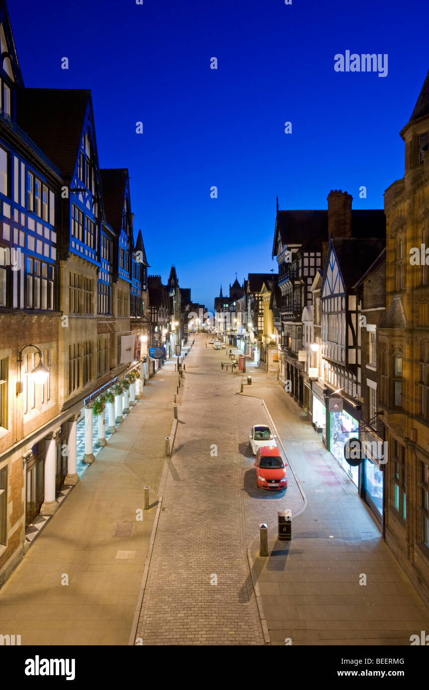 Eastgate Street at Night, Chester, Cheshire, England, UK Stock Photo ...