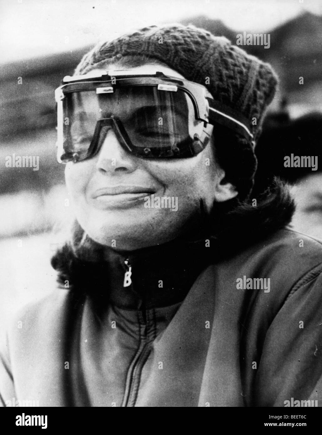 First Lady Jackie Kennedy shivers in ski gear Stock Photo - Alamy