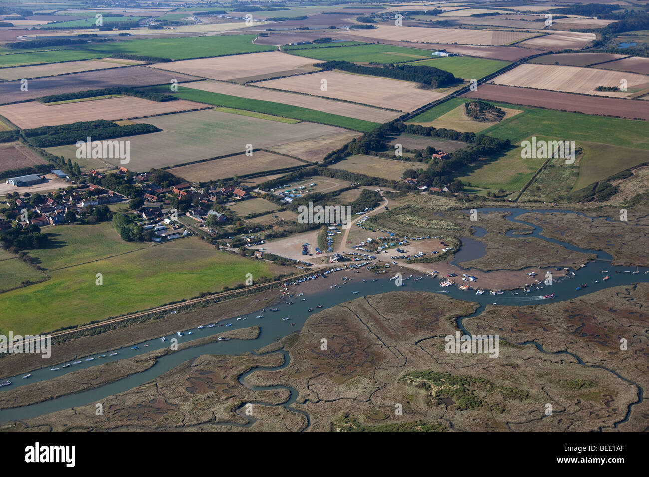 Morston Village & Quay an aerial Norfolk UK September Stock Photo - Alamy