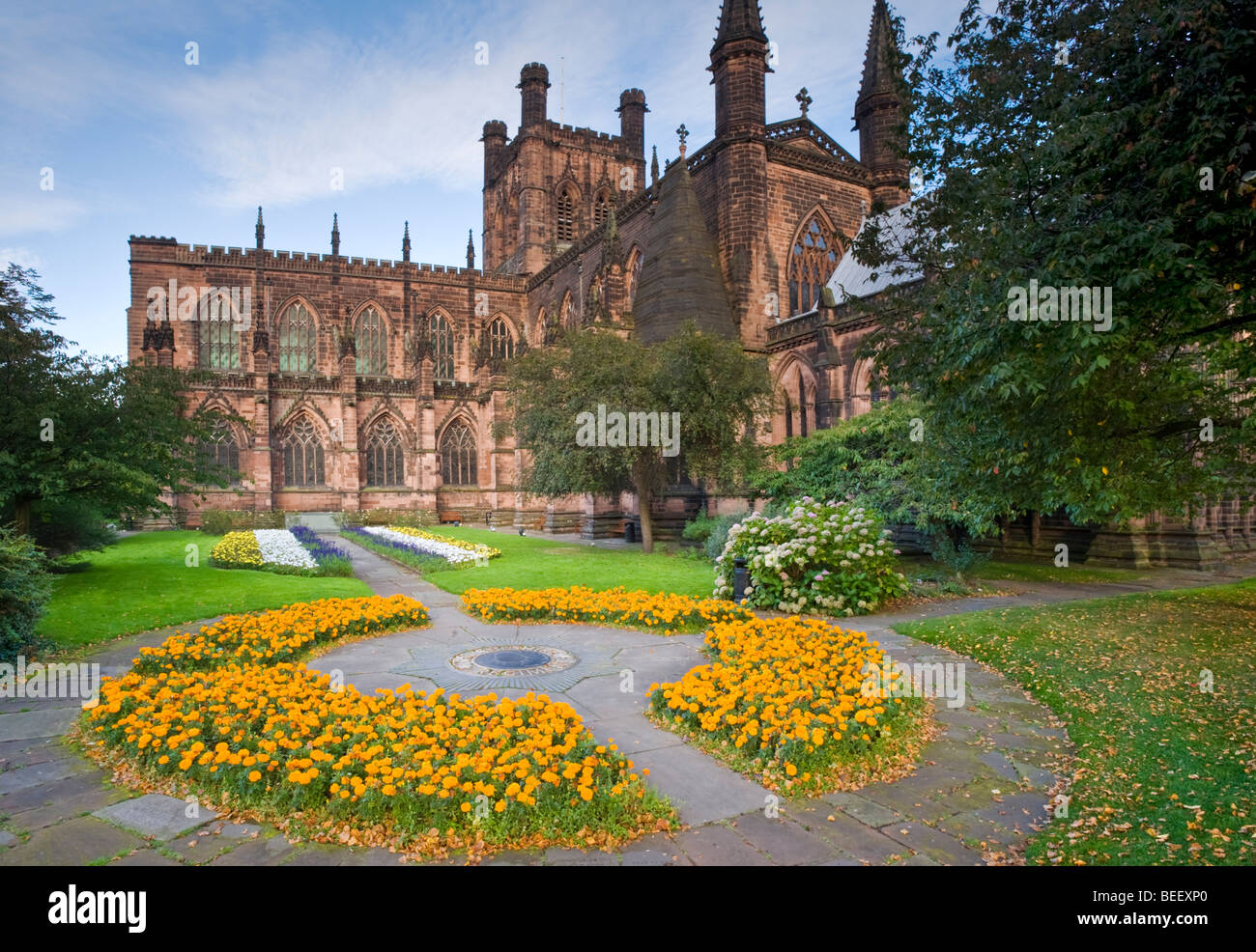 Chester Cathedral and Gardens in Summer, Chester, Cheshire, England, UK ...