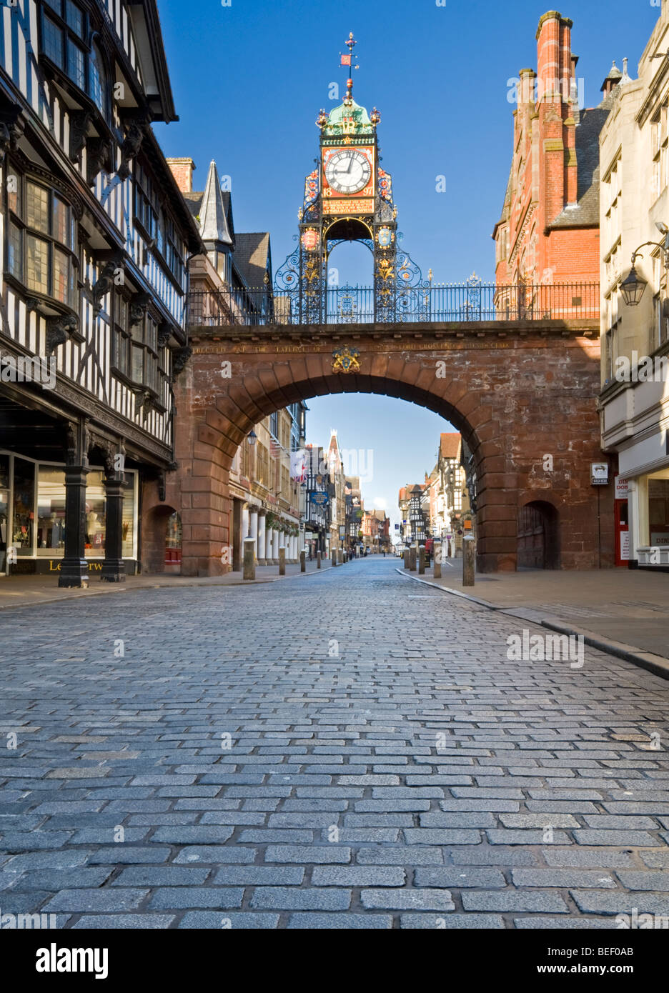 The Victorian Eastgate Clock on the City Walls, Eastgate Street ...