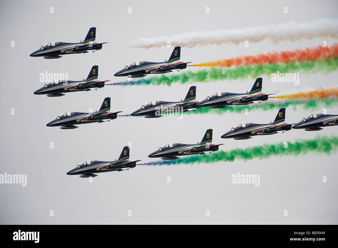 The Italian Aerobatic Display Team the Frecce Tricolori formation ...