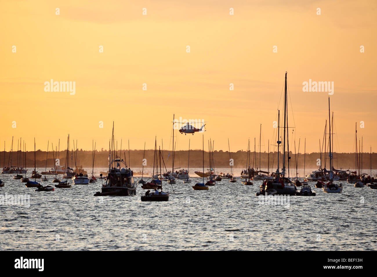 RNLI helicopter rescue display at Cowes Week 2009, Isle of Wight ...